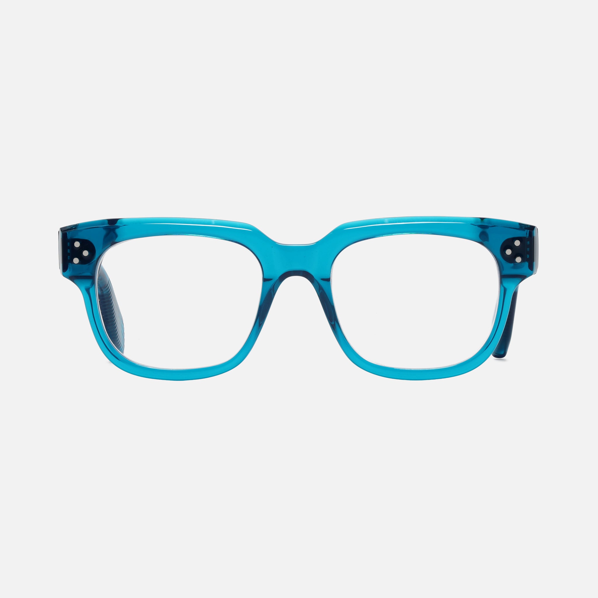 Marken Teal Bio-Acetate Eyewear– Bold Angular Design